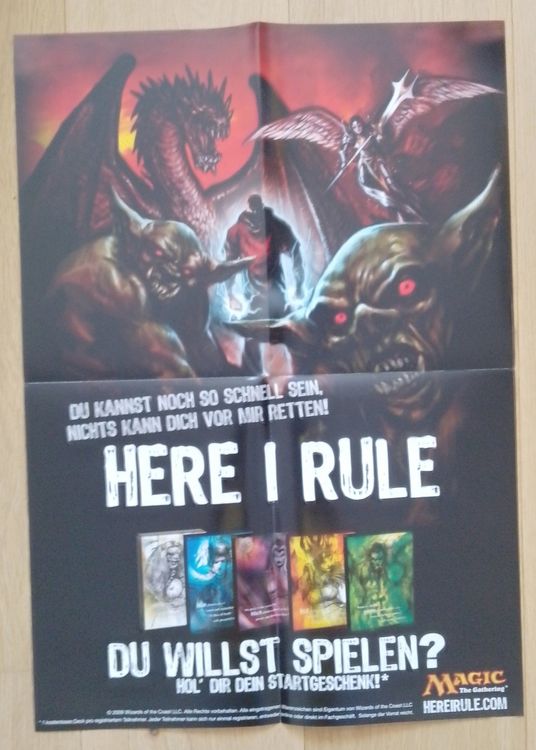 Magic the Gathering Poster Here I Rule 59 x 42 cm (Gebraucht) in Wohlen ...