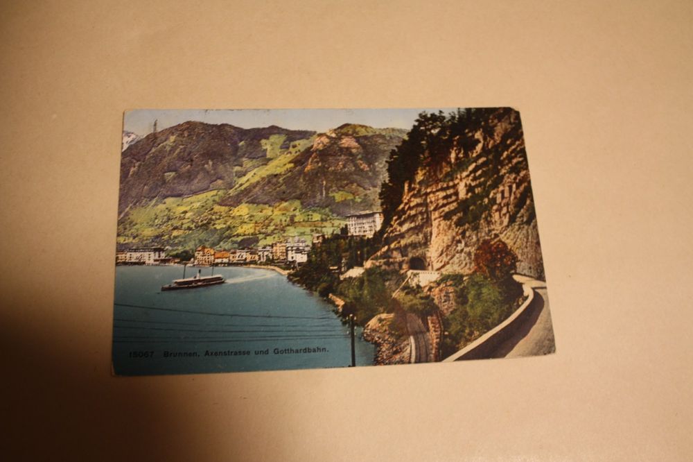 Postkarte Brunnen Axenstrasse Und Gotthardbahn | Kaufen auf Ricardo