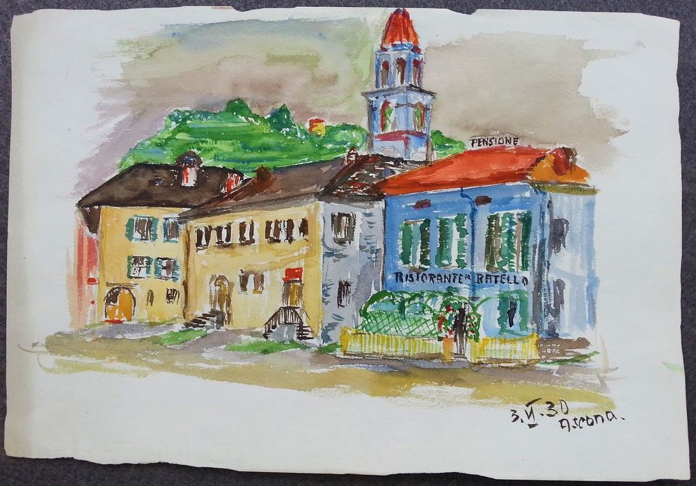 Aquarell: Lido Ascona, um 1930 | Kaufen auf Ricardo