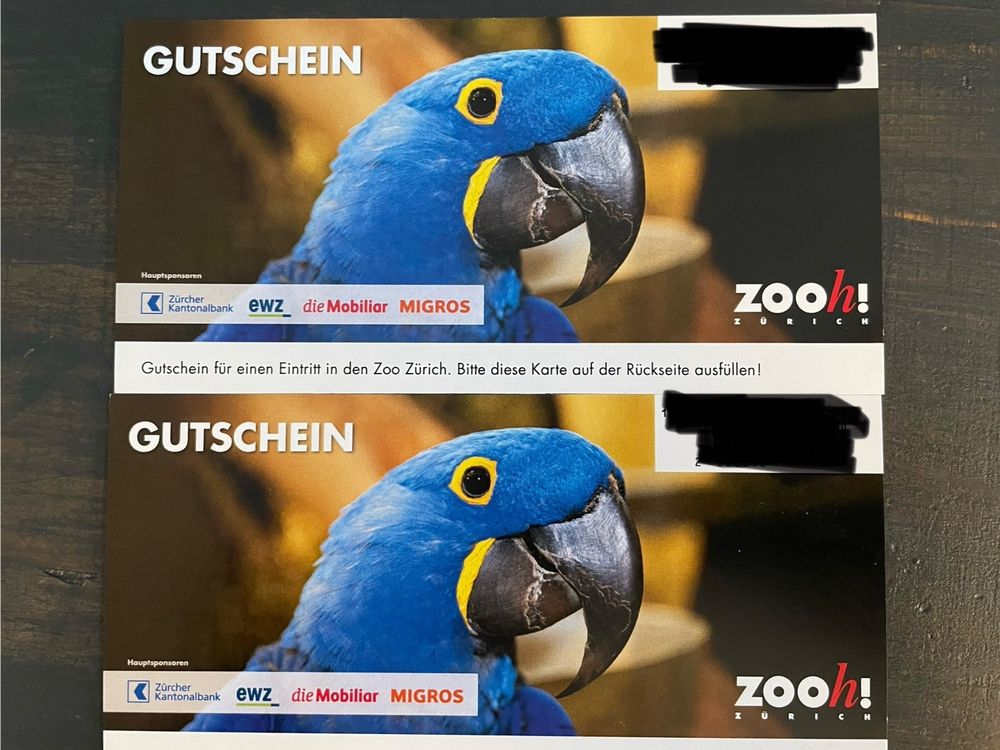 Gutscheine Zürich Zoo (Neu (gemäss Beschreibung)) in Rotkreuz für CHF ...