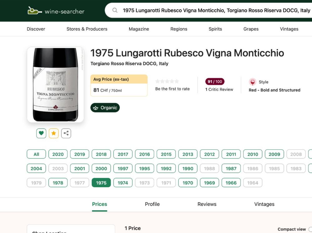 💚 💚 9 x 1975 Lungarotti Rubesco Vigna Monticchio Torgiano (Neu (gemäss ...