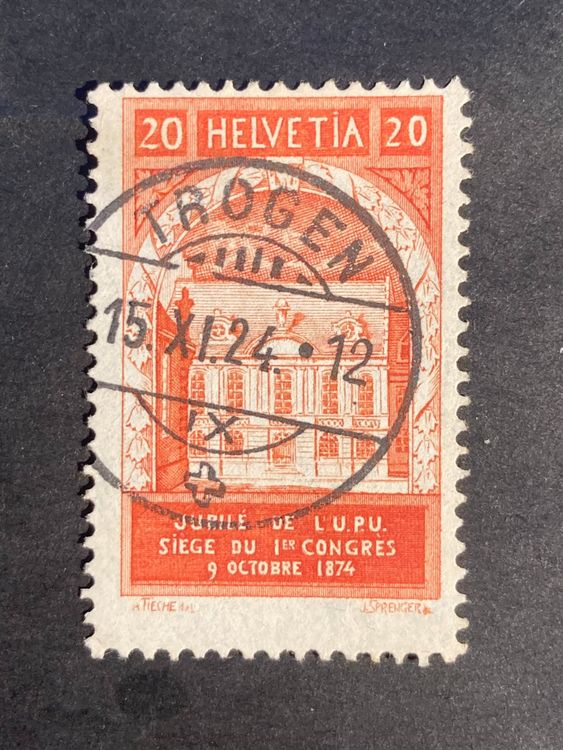 Schweiz 1924 UPU 20 Rp. Vollstempel TROGEN 15.XI.24 (Gebraucht) in Liestal für CHF 2 – mit ...