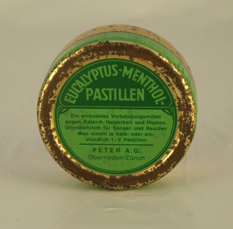 Alte Blechdose Eucalyptus Pastillen PETER AG Oberrieden (Gebraucht) in ...