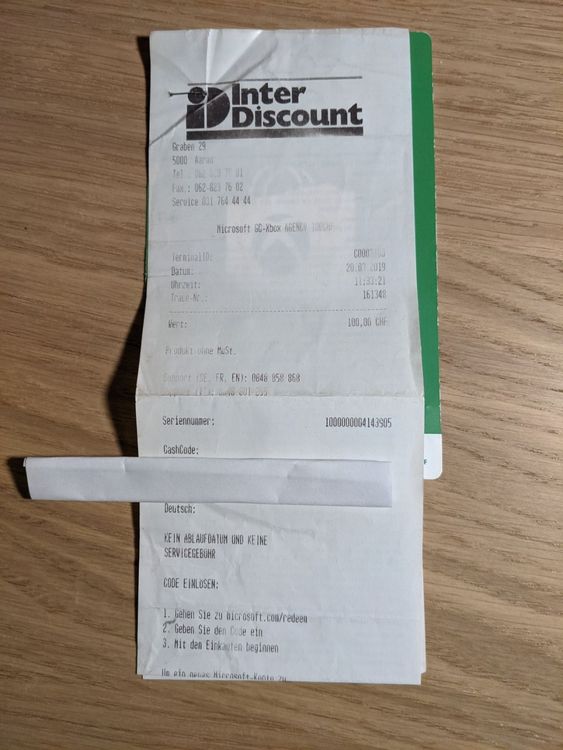 Microsoft Xbox Guthabenkarte (CHF 100.-) | Kaufen auf Ricardo