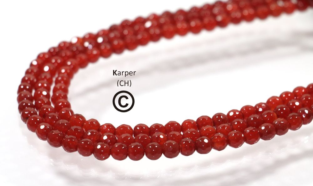 Rote Achat, Strang / Rang Agate rouge, Fac 5-6 mm | Kaufen auf Ricardo