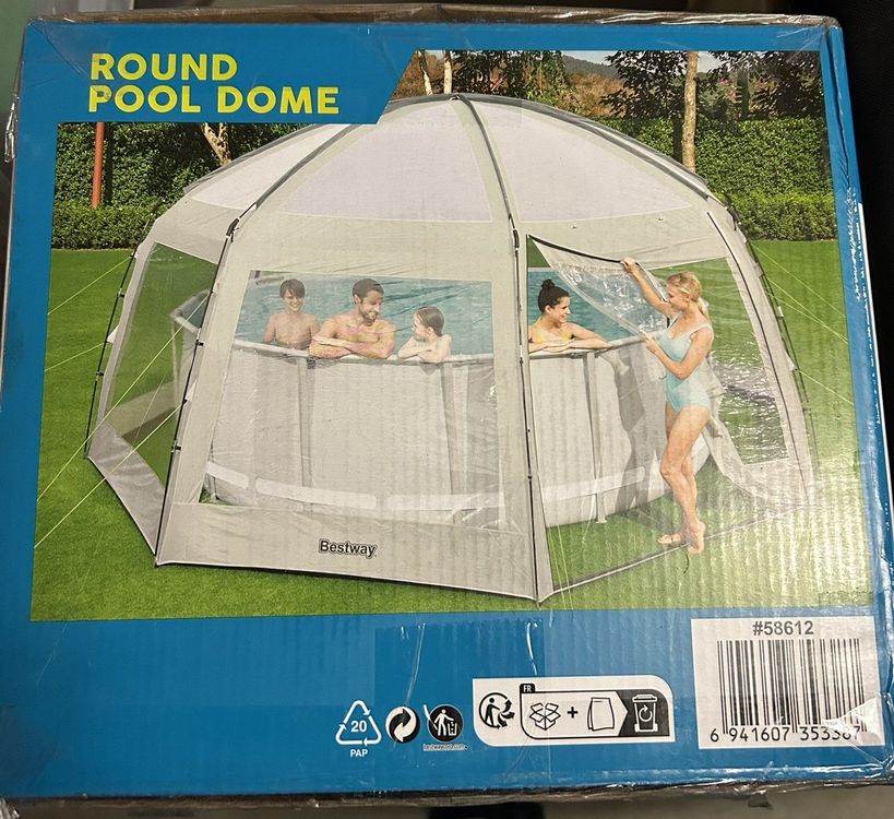 NEU + UNGEBRAUCHT Pavillon für Pools rund 600 x 295 cm (Neu und ...