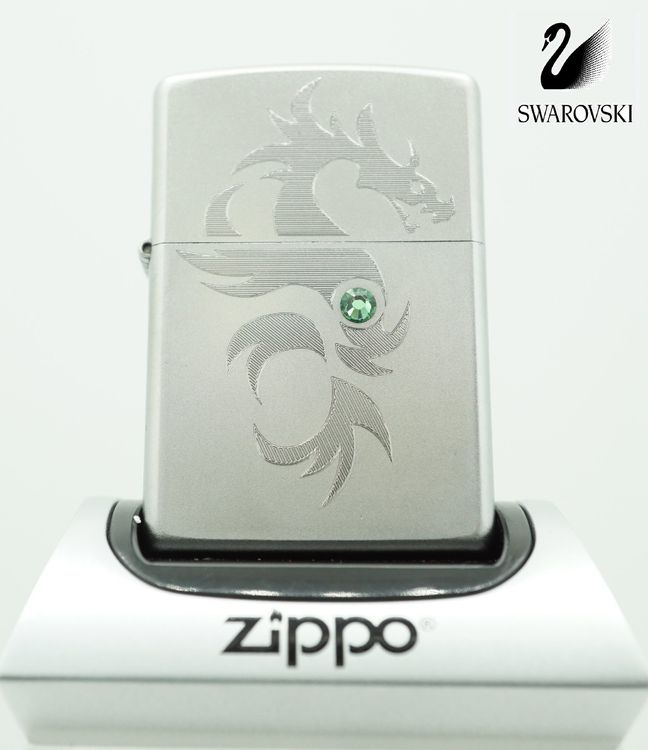 ZIPPO® DRAGON-SWAROVSKI ELEMENTS-engraved-2008 - UNGEZUENDET | Kaufen auf Ricardo