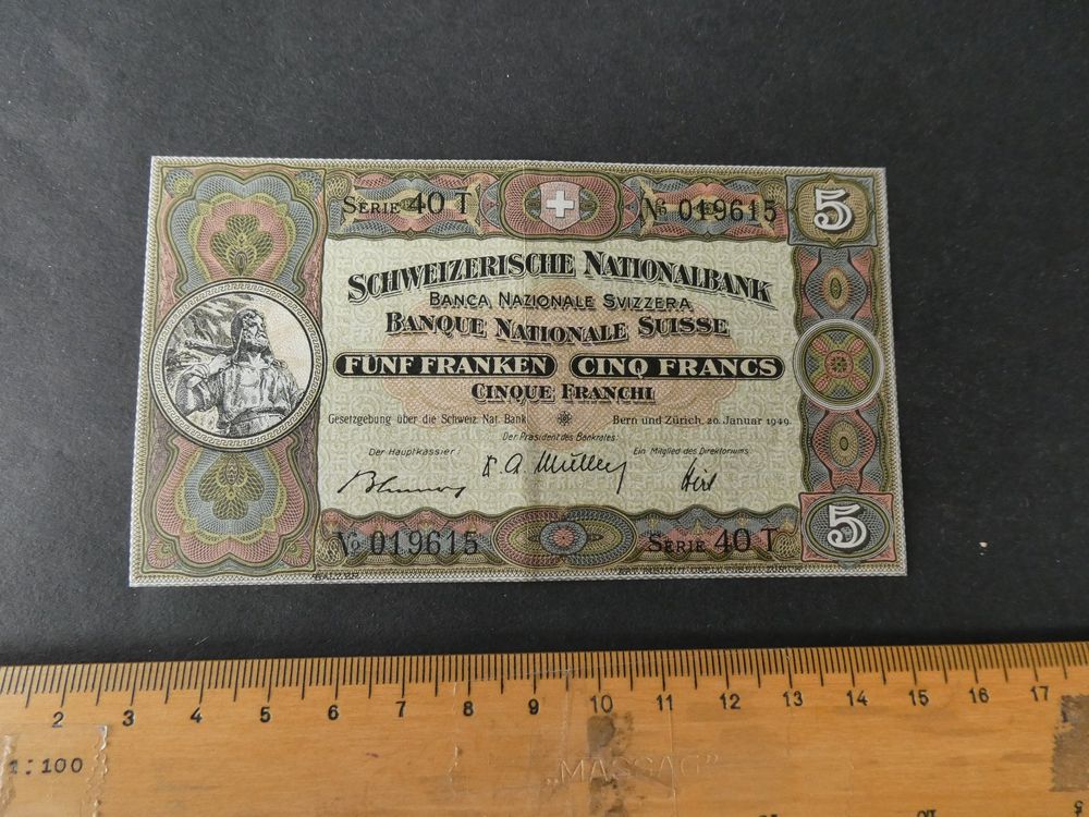Schweiz 1949, 5 Franken (Gebraucht) in Hinterforst für CHF 6 – mit Lieferung auf Ricardo kaufen