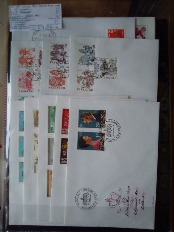 FL FDC + CH Dauermarken 1977-85,10 Br.,8MK, Bräuche,Klöster (Gebraucht ...