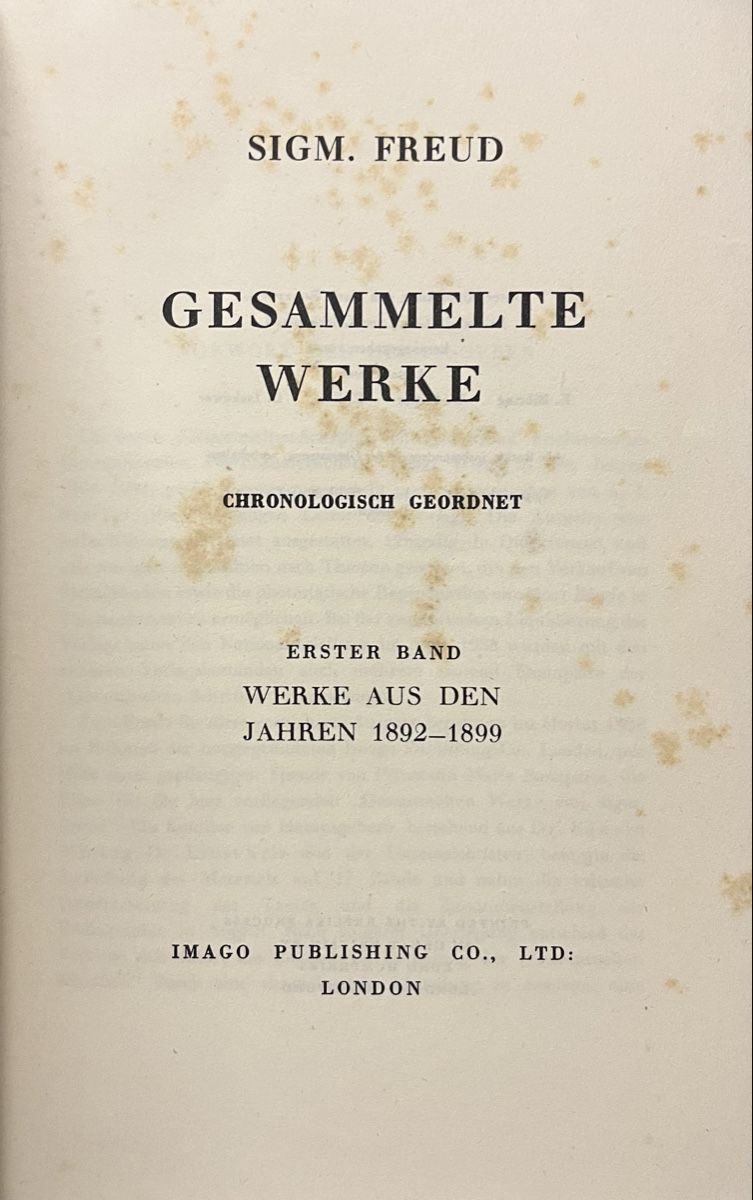Sigmund Freud: Gesammelte Werke (18 Bände) (Gebraucht) in Schaffhausen ...