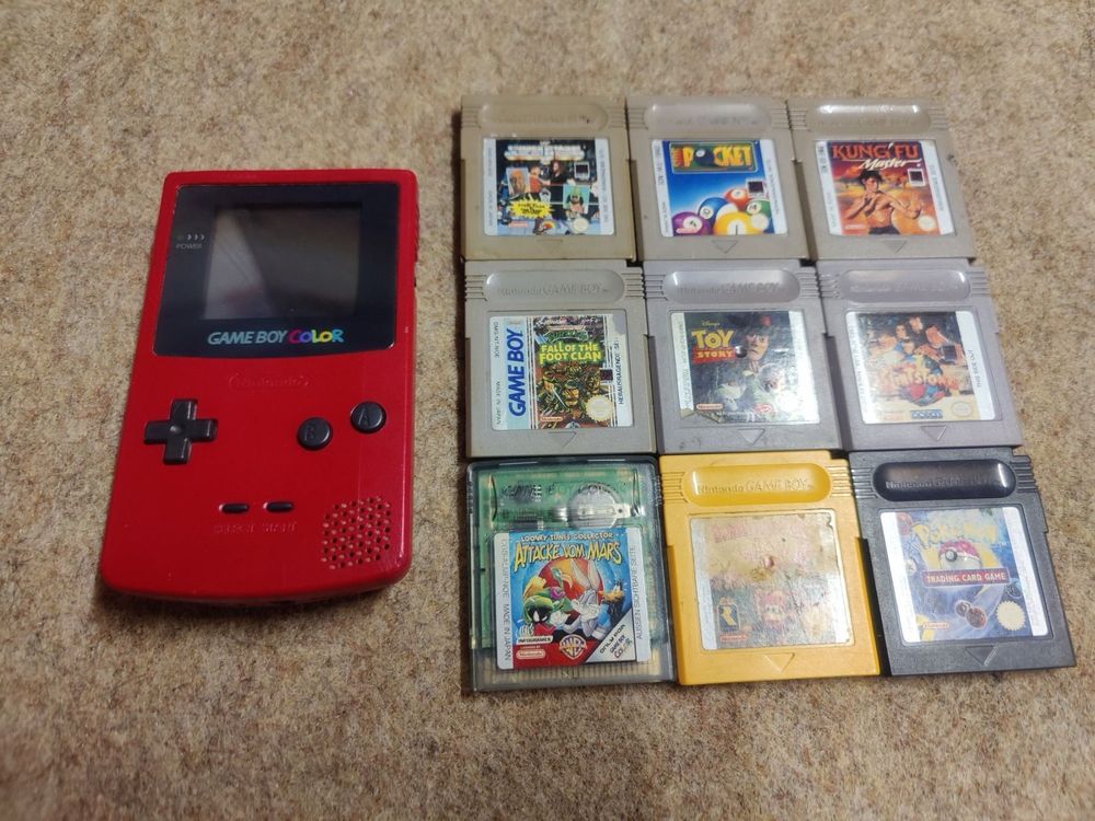 Nintendo Gameboy Color Rot + 9 Spiele inkl. Pokémon | Kaufen auf Ricardo