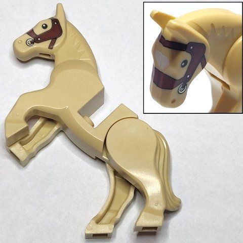 LEGO 10352c01pb07 Tan Horse, Movable Legs with Saddle/Bricks (Neu ...