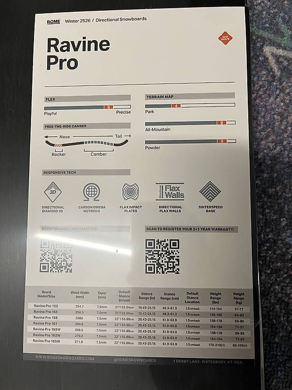 Neu, Jahr 2026: Snowboard Rome Ravine Pro 165W (Neu und ...