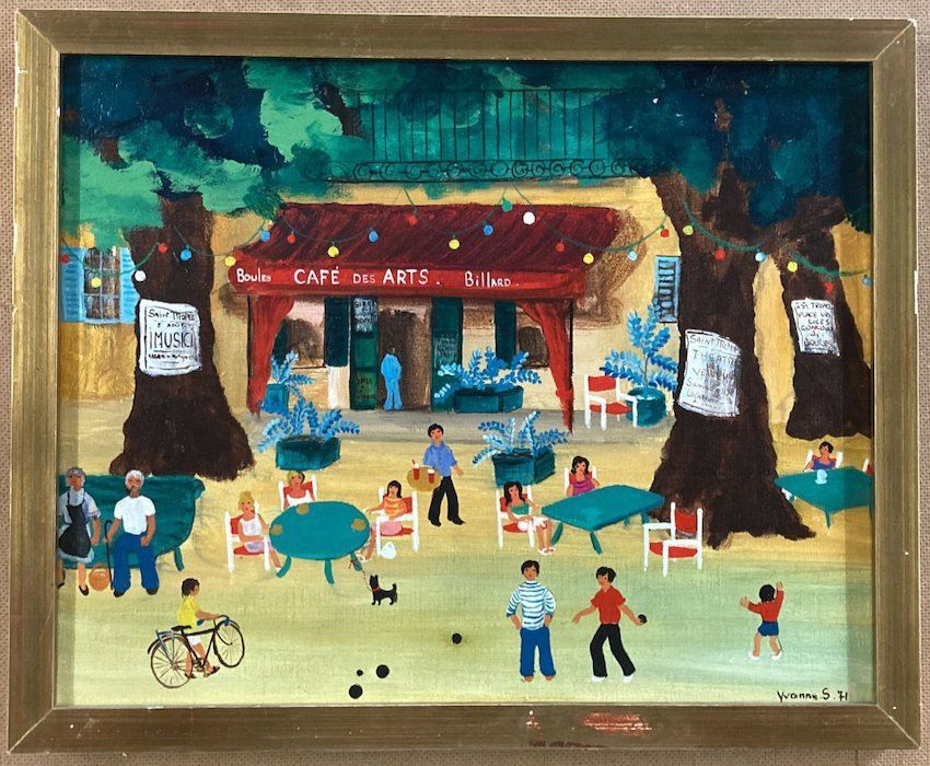 Gemälde von Yvonne S., Naive Cafe - Szene (ID 6480) (Usato) a ...