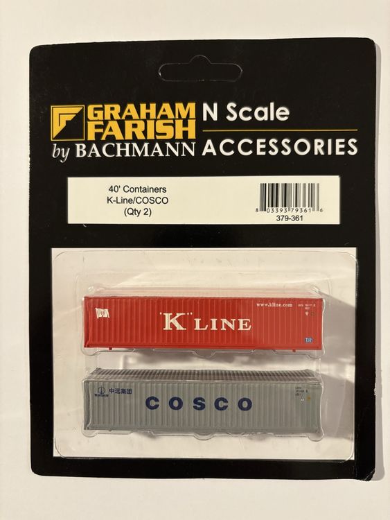 Graham Farish N Scale Container 40' (2 Stk.), Neuwertig! (Neu und ...