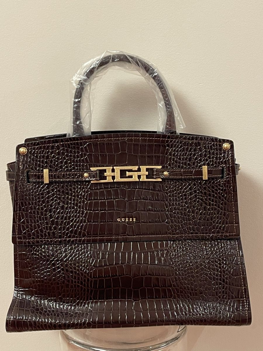 Unique Real leather bag. Chocolate brown color crocodile (Neu und ...