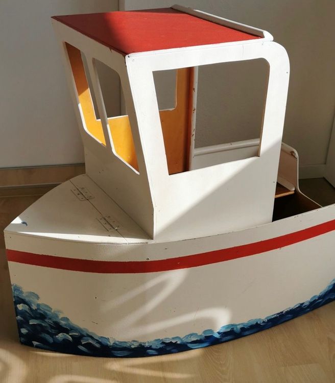 Holzboot Grosses Spielzimmer Boot mit Staufach für Kinder | Kaufen auf ...