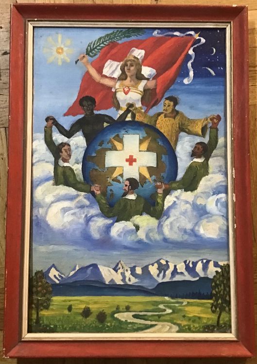 Sehr Interessante Landschaft Gemälde mit Wappe | Kaufen auf Ricardo