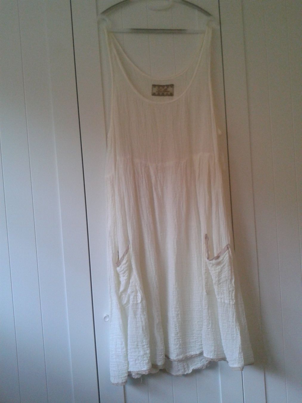 LES OURS elfenhaftes Hängerchenkleid L Leinen naturweiss NEU (Neuf ...