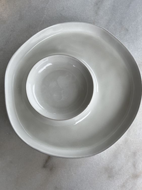 Platte Schale Keramik für Dip Crudités Chips Saucen | Kaufen auf Ricardo