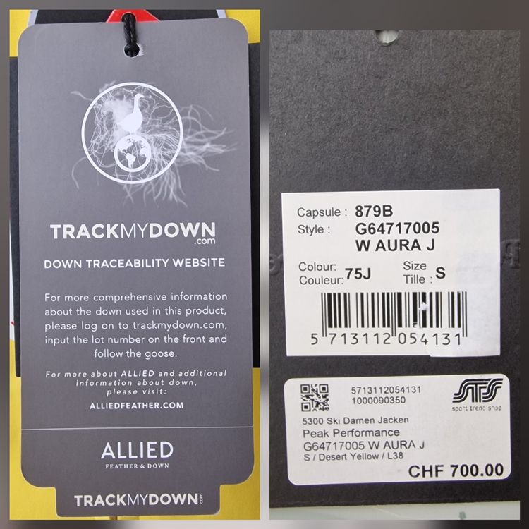 🤩 Superdeal statt 700.- neue Peak Performance Skijacke gelb (Neu und ...