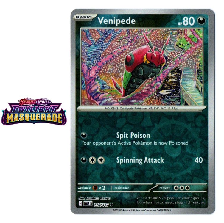 Twilight Masquerade Venipede Toxiped Reverse Holo 115/167 EN | Kaufen ...