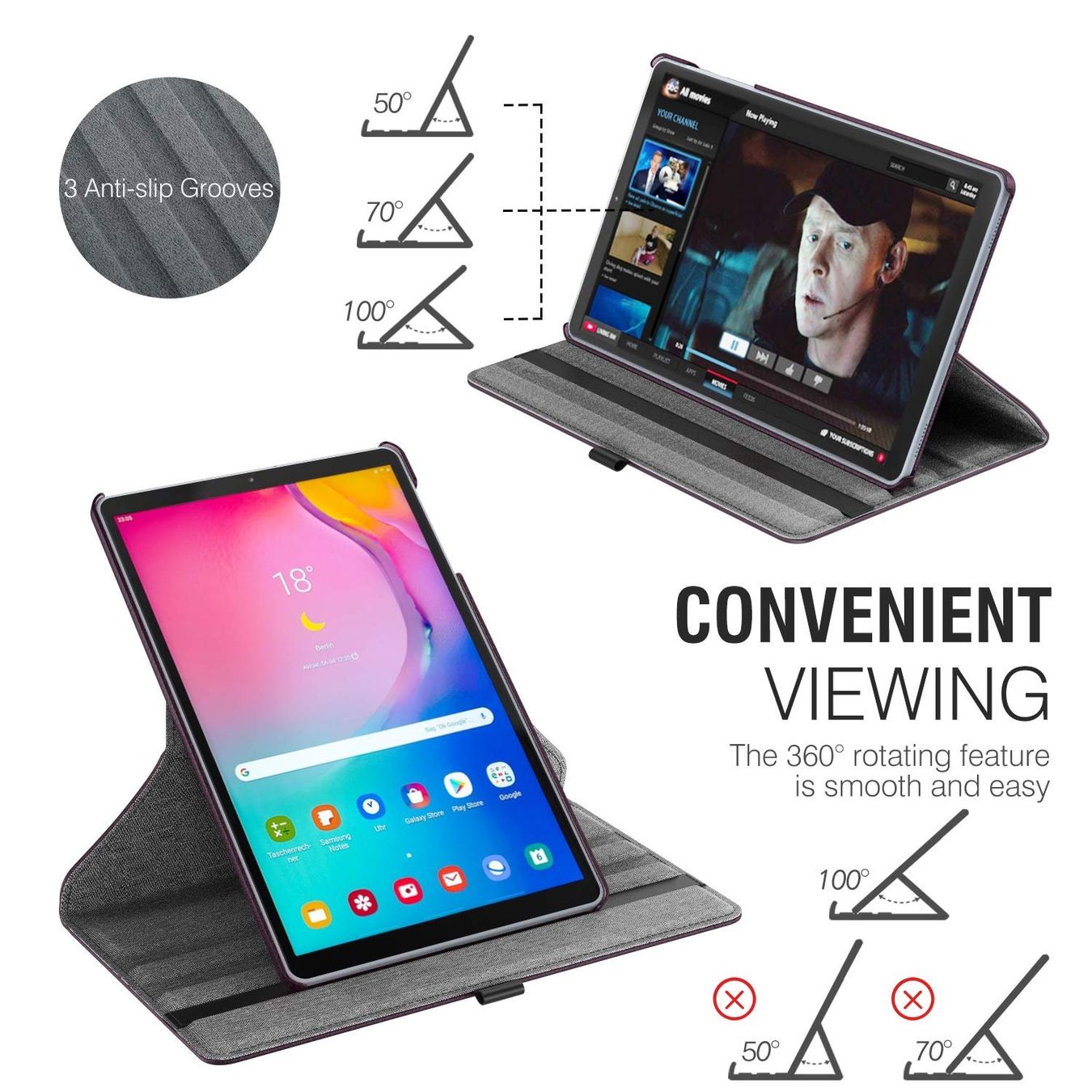 Hülle Case Book Cover für Samsung Galaxy TAB A 10.1 2019 (Neu und ...