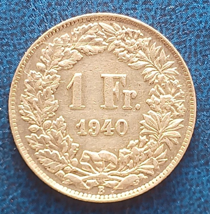 SCHWEIZ - SUIZA - SWITZERLAND - 1 FRANKEN 1940 - SILBER .835 (Gebraucht) in Tobel für CHF 3.4 ...