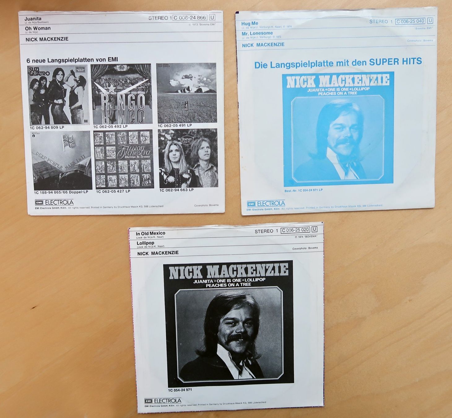 NICK MACKENZIE - 3 VINYL SINGLES (VG - NM) (Gebraucht) in Hedingen für ...