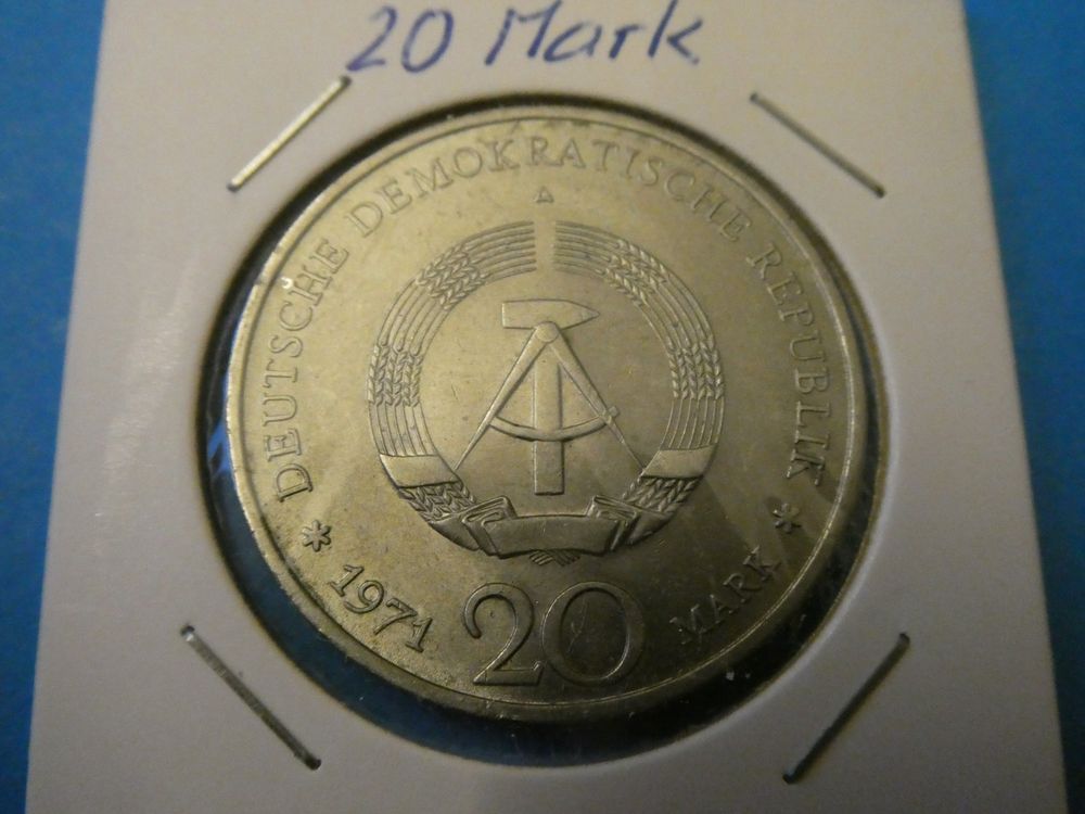 DDR 1971, 20 Mark - Sondermünze Ernst Thälmann (Gebraucht) in ...