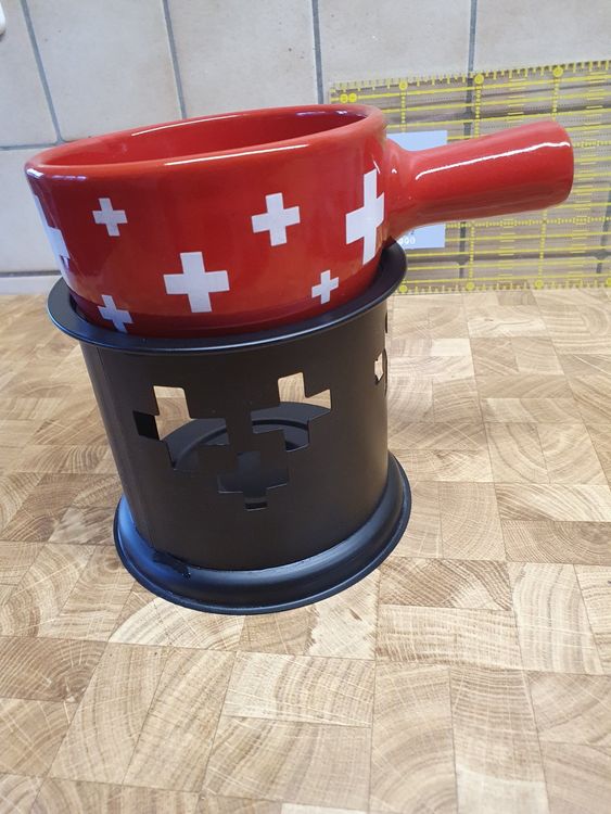 Mini Fondue Caquelon mit CH-Kreuz | Kaufen auf Ricardo