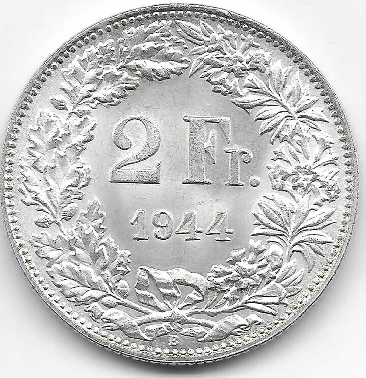 2 Franken 1944 Silber - vorz. top Erhaltung | Kaufen auf Ricardo