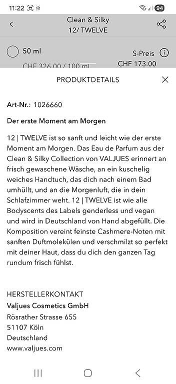 Eau de Parfüm 12/Twelve von VALJUES Perfume Manufacture (Neu und ...