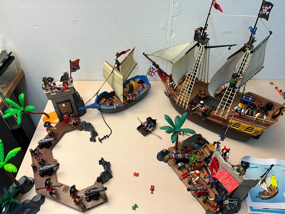 Playmobil Piratenschiff, Insel, Soldatenschiff viel Zubeh. (Neu (gemäss Beschreibung)) in ...