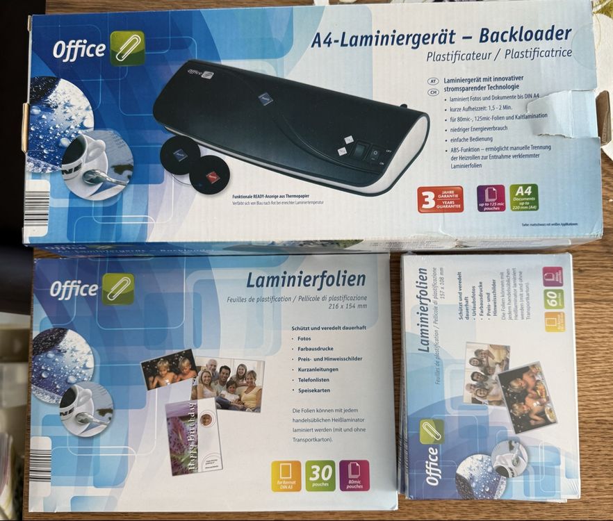 A4 Laminiergerät Backloader + Laminierfolien | Kaufen auf Ricardo