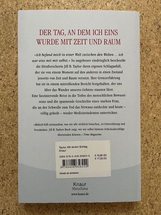 Taschenbuch "Mit einem Schlag", Dr. Jill B. Taylor (Gebraucht) in ...