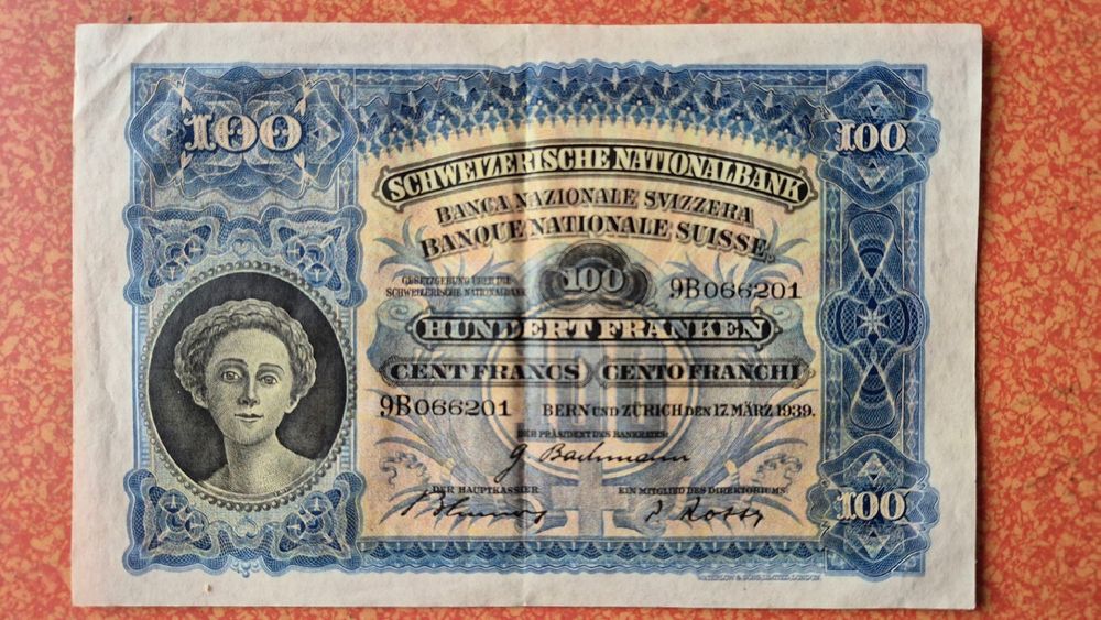 Alte 100 Franken Banknote Sensemann 1939 (Gebraucht) in Lotzwil für CHF ...
