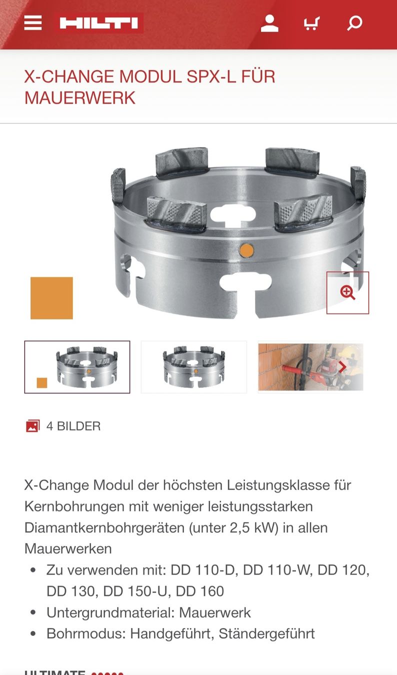 Hilti X-Change Modul SPX-L Mauerwerk - Neu und OVP Grösse 82 (Neu und ...