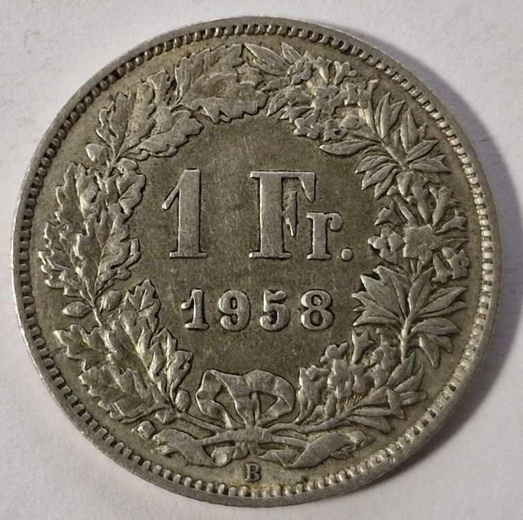 1 Franken 1958 Schweiz Silber (Gebraucht) in Mitlödi für CHF 4 – mit Lieferung auf Ricardo kaufen