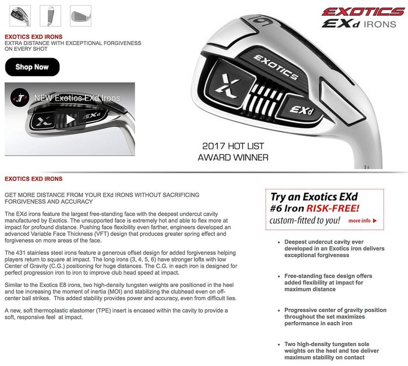 TourEdgeEXOTICS-EXd-EisenSatz:4-9,A,P Lady Award Winner 2017 (Gebraucht) in Biel/Bienne für CHF ...