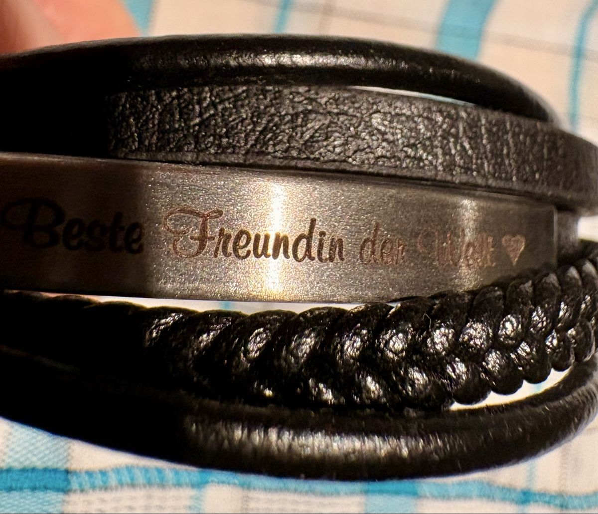 Armband mit Gravur "Beste Freundin der Welt” echt Leder NEU (Neu und ...