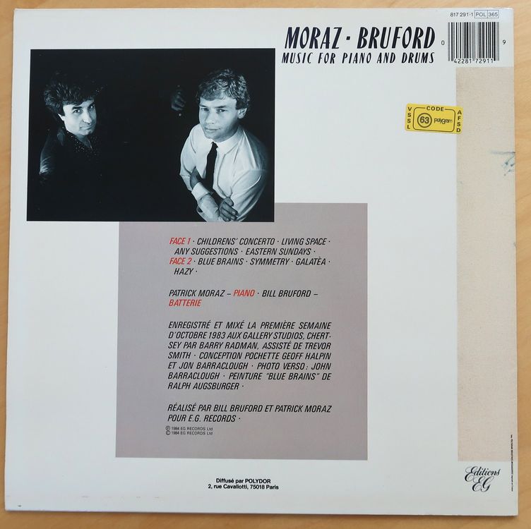 PATRICK MORAZ / BILL BRUFORD - MUSIC FOR PIANO AND.. (LP M-) (Gebraucht ...