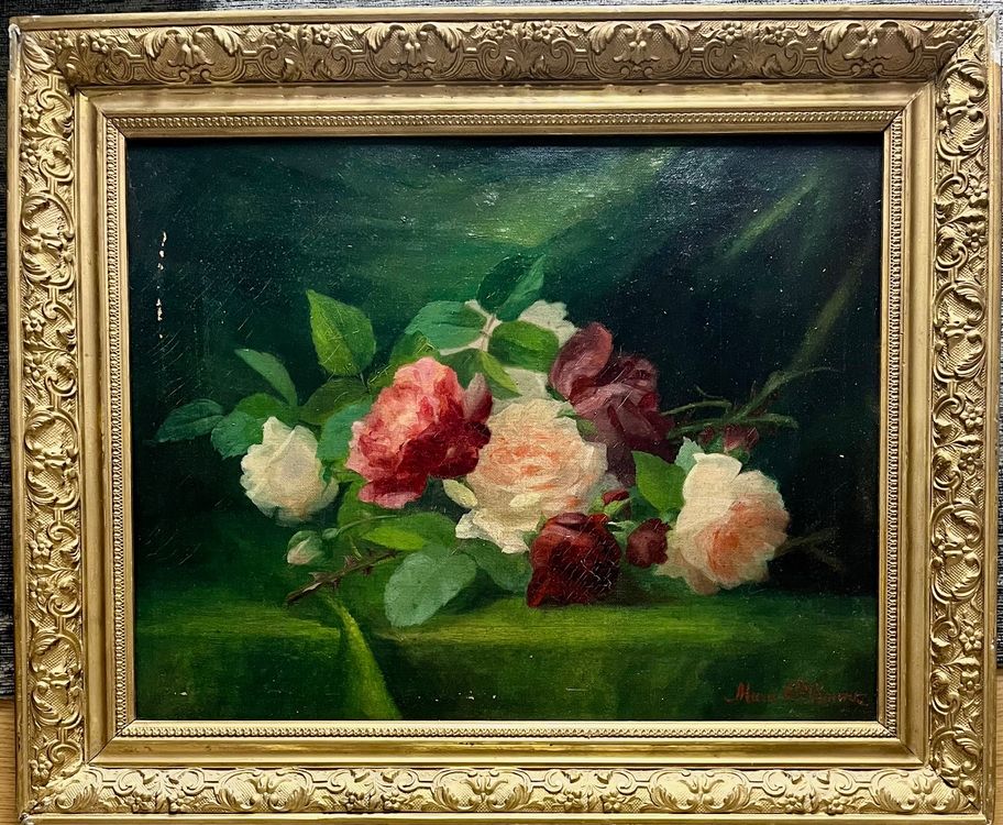 Marie Clèment (XIX- XX) Stilleben Ölgemälde mit Roses (Gebraucht) in ...