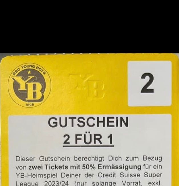 BSC YB Ticket Gutschein (Neu (gemäss Beschreibung)) in Grenchen für CHF ...