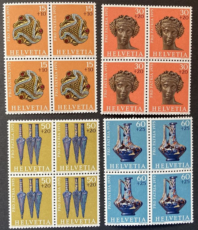 1975, PP Viererblöcke (**) Sammlung oder Frankatur !! (Neu (gemäss Beschreibung)) in Flawil für ...