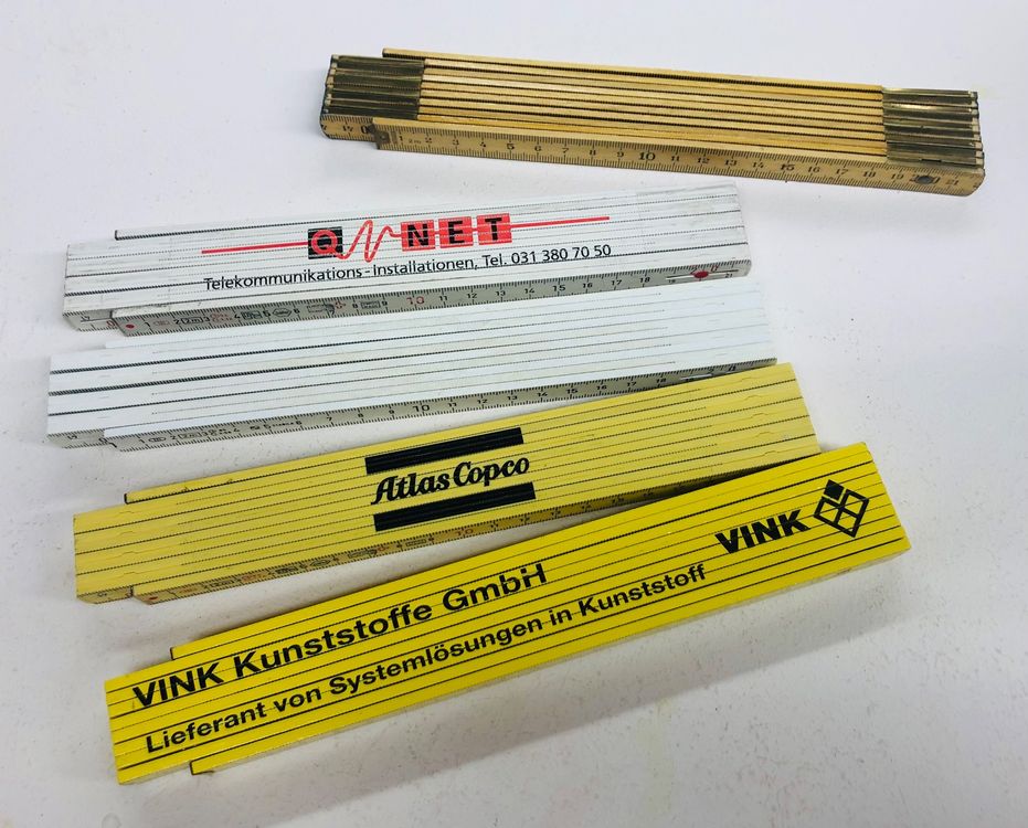 5 Doppelmeter (3 aus Kunststoff und 2 aus Holz) (Neu (gemäss Beschreibung)) in Burgistein für ...