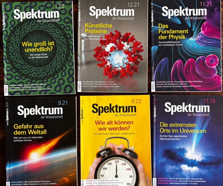 Spektrum der Wissenschaft 6 Hefte aus 2022/21/19 (wie Foto) (Gebraucht ...