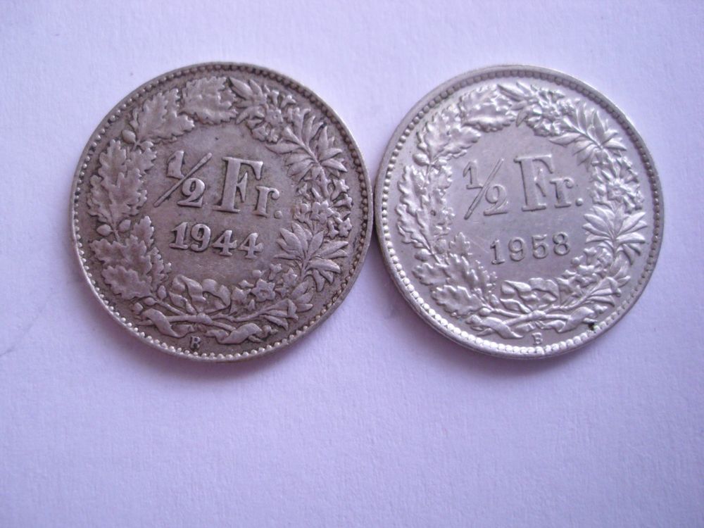 2 x 50 Rappen 1944/58 (Gebraucht) in Birsfelden für CHF 2.8 – mit Lieferung auf Ricardo kaufen
