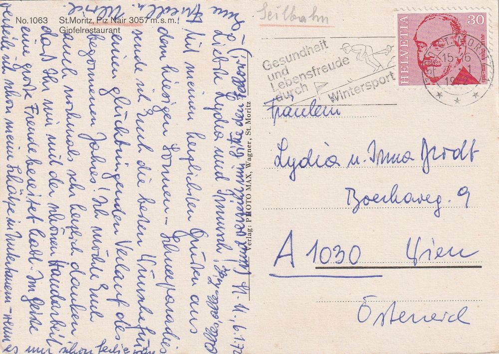 AK St. Moritz mit Seilbahn 1972 (Gebraucht) in Rupperswil für CHF 1 ...