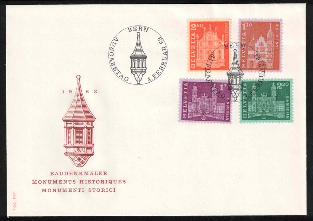 1963 Serie Baudenkmäler auf FDC "4.II.63" (Neu (gemäss Beschreibung)) in Nuglar für CHF 3 – mit ...
